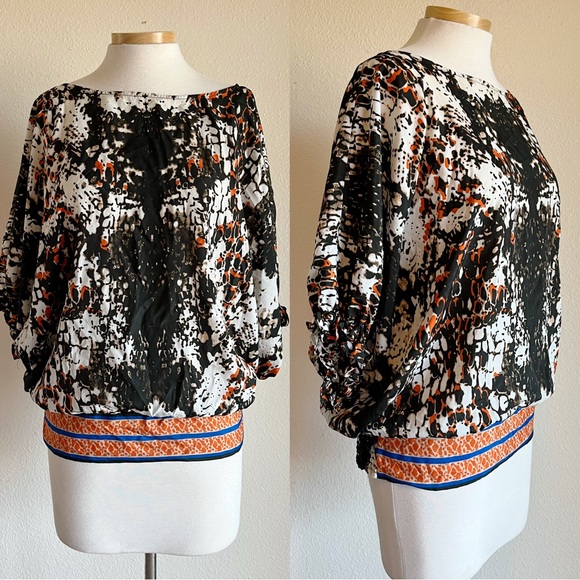 ECI | Tops | Eci New York Blouson 34 Sleeve Office Wear Blouse | Poshmark